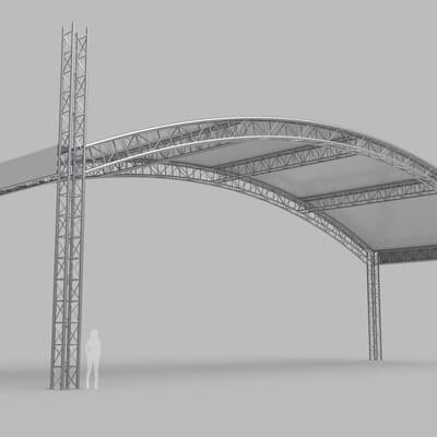 Giant Truss Arch Tent - 3D Model by CGBee