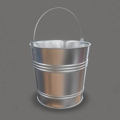 Metal Bucket - 3D Model by CGBee