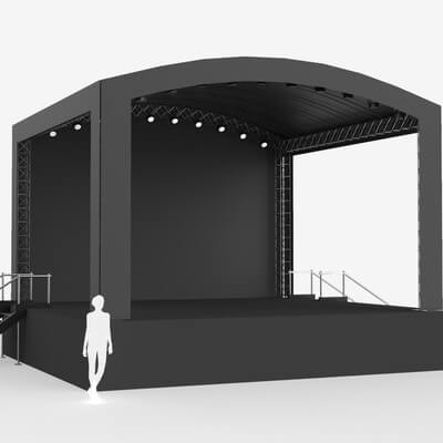 Music Stage Platform with Stairs - 3D Model by CGBee