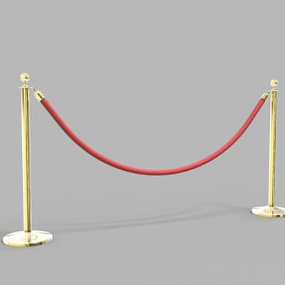 Red Velvet Stanchion Rope - 3D Model by CGBee