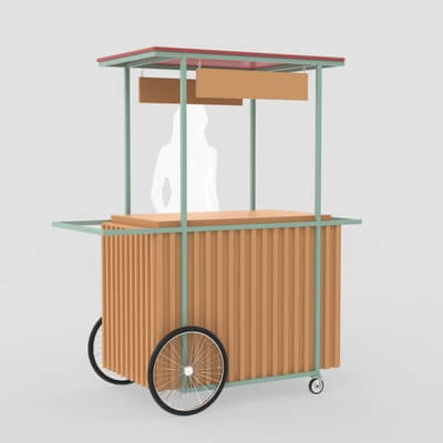 Wooden Push Cart - 3D Model by CGBee