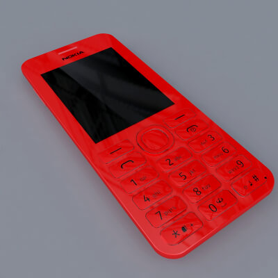 Nokia 206 Red Edition 3D Model by CGCity