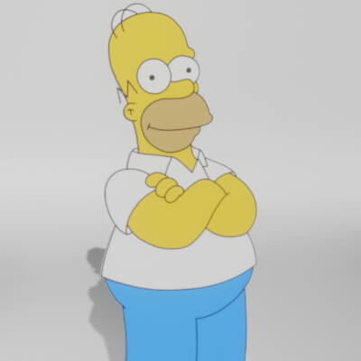 Homer Simpson Cutout - 3D Model by CGFighunter
