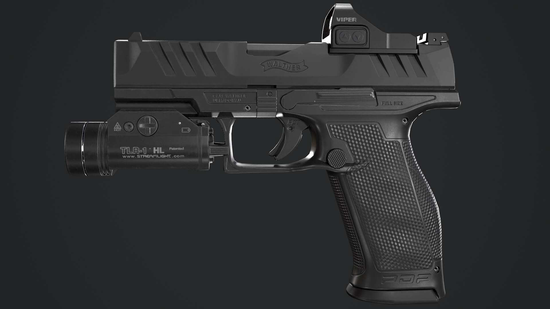 Walther PDP Fullsize with attachments - 3D Model by CGgears