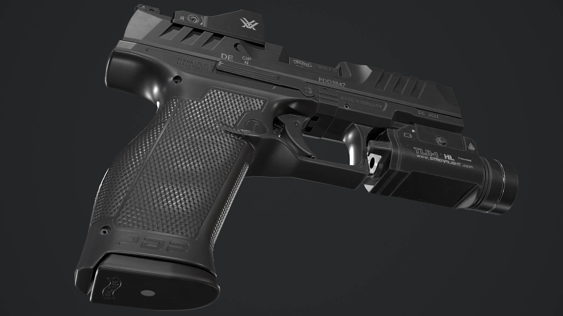 Walther PDP Fullsize with attachments - 3D Model by CGgears