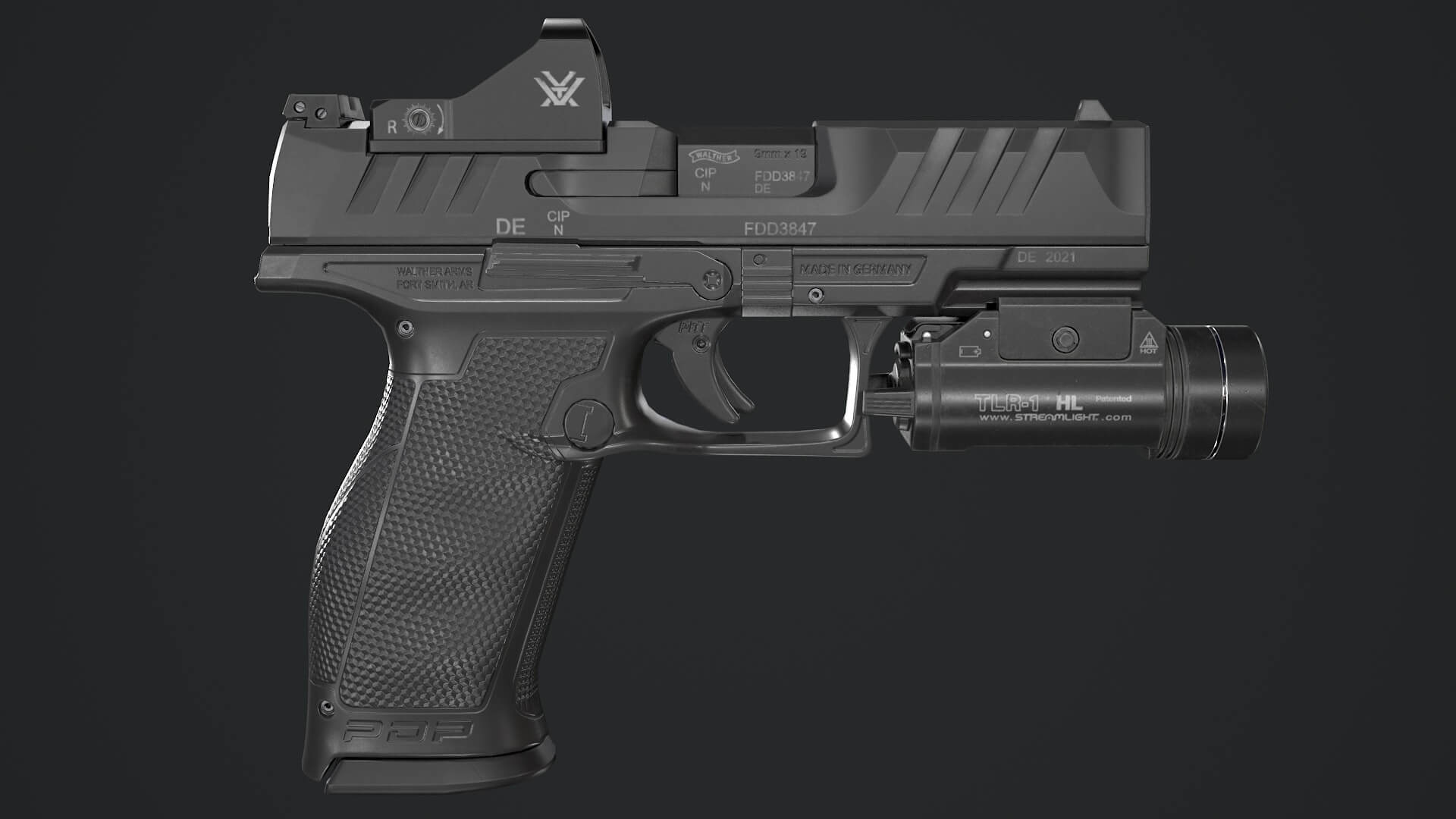 Walther PDP Fullsize with attachments - 3D Model by CGgears