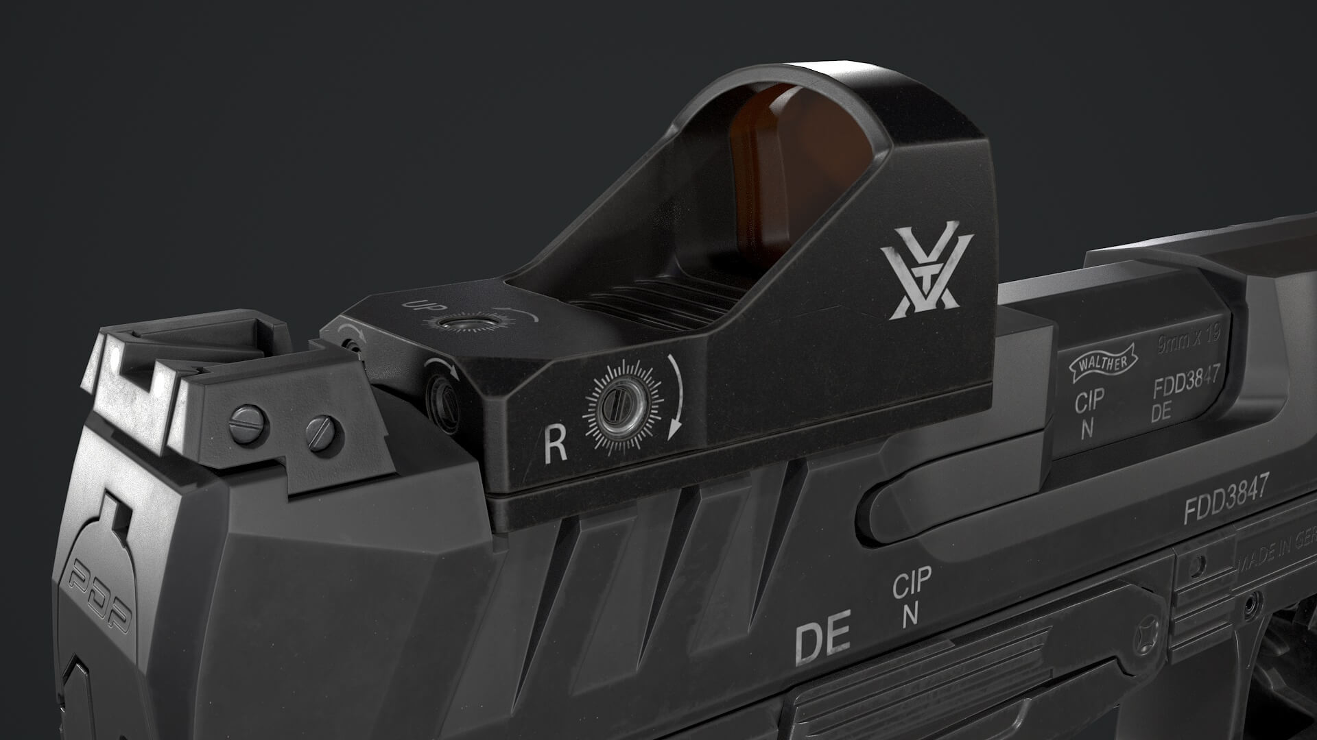 Walther PDP Fullsize with attachments - 3D Model by CGgears
