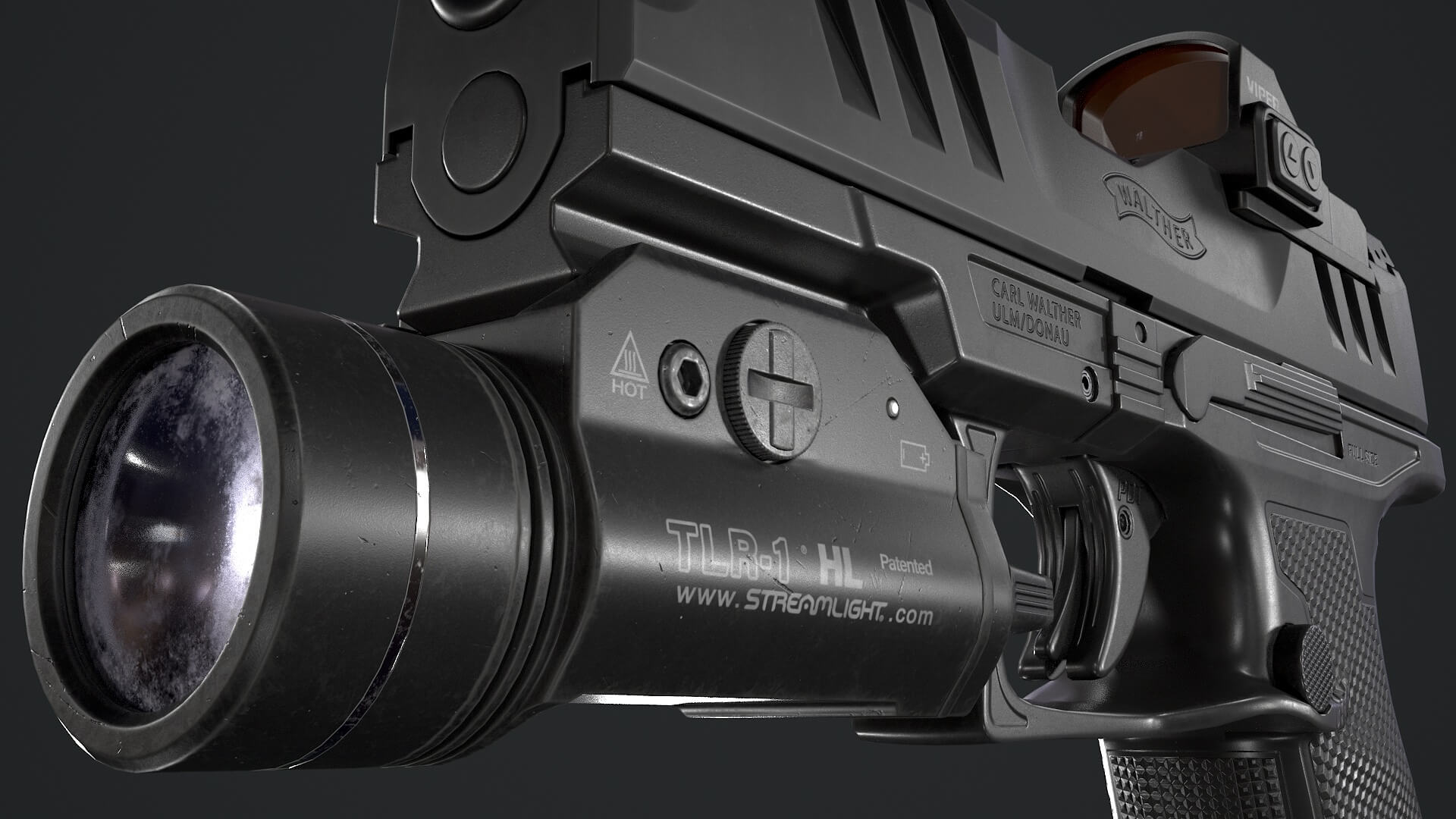 Walther PDP Fullsize with attachments - 3D Model by CGgears