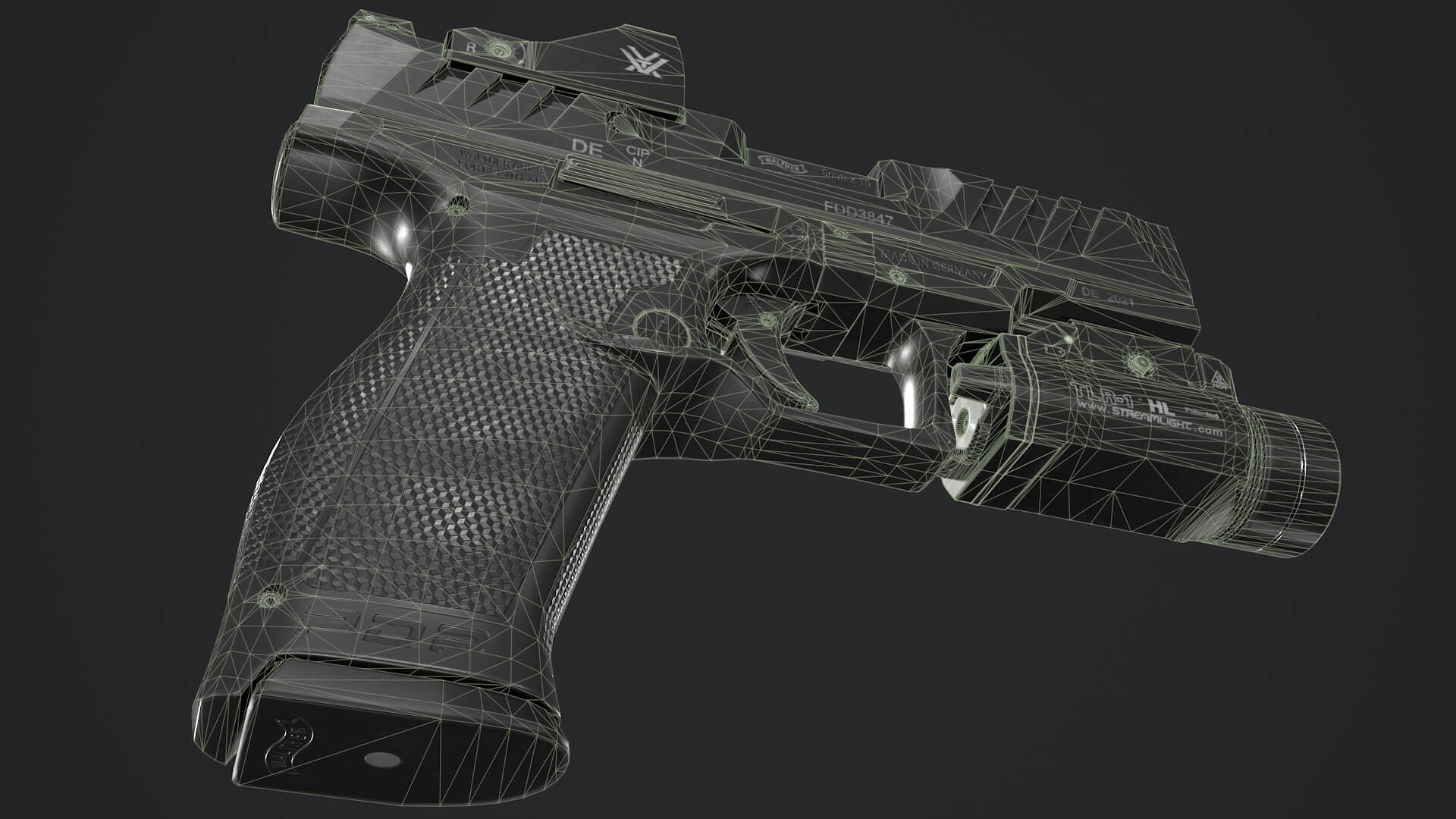 Walther PDP Fullsize with attachments - 3D Model by CGgears