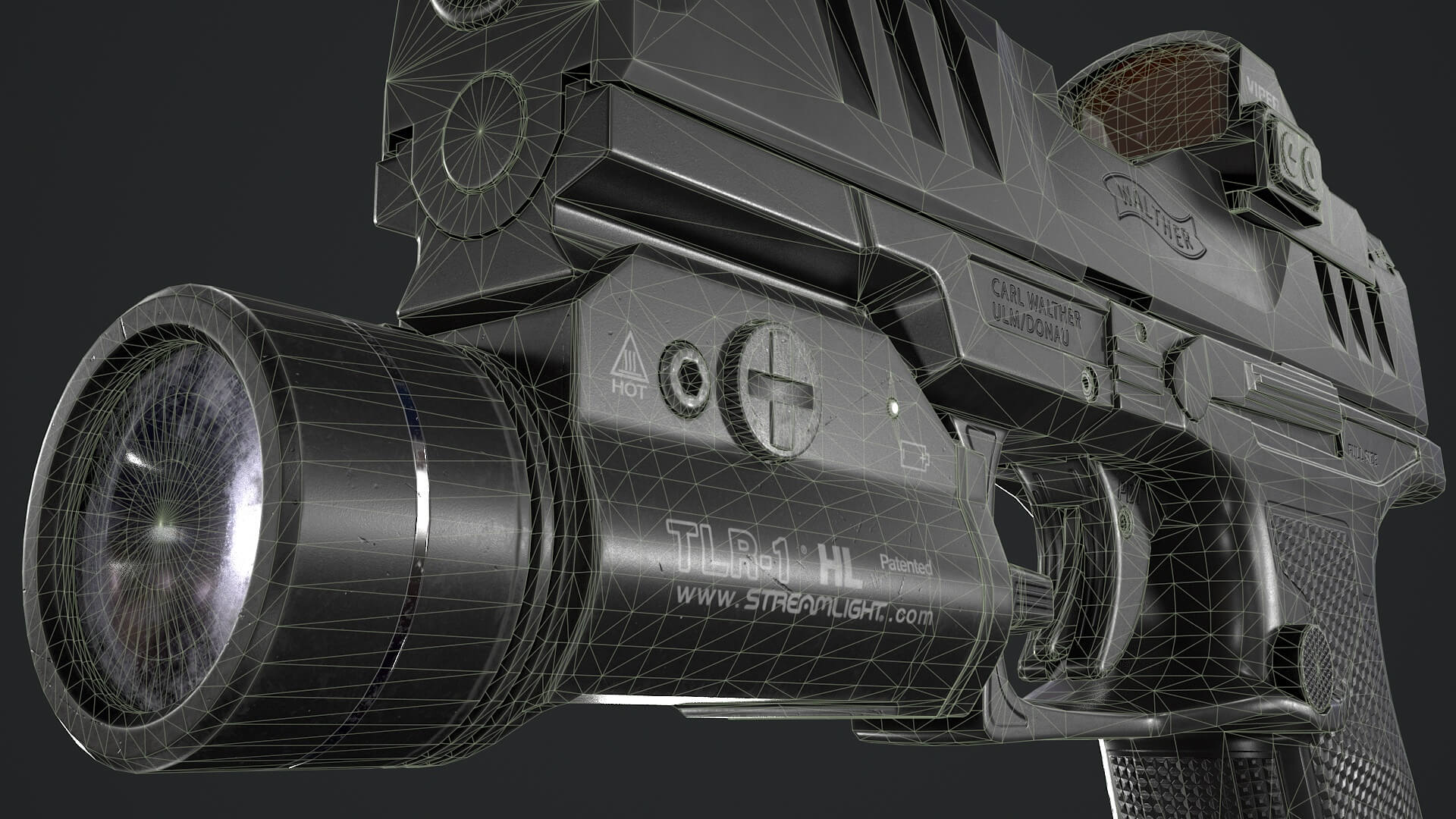 Walther PDP Fullsize with attachments - 3D Model by CGgears