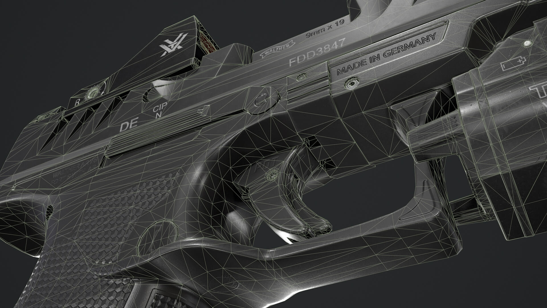 Walther PDP Fullsize with attachments - 3D Model by CGgears