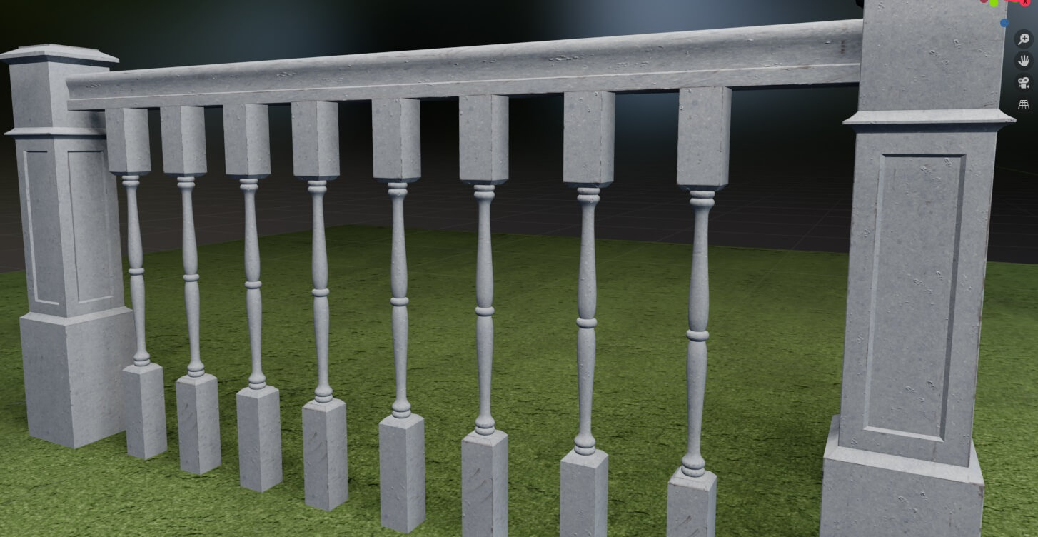 Banister & Handrail Set - 3D Model by CGHawk