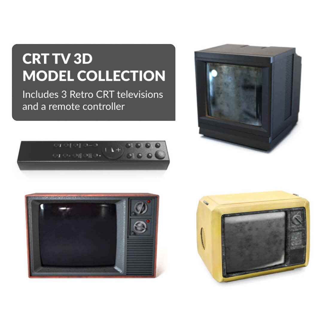 CRT TV 3D Model Collection 3D Render, Digital Art by CGHawk