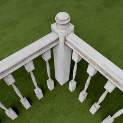 Matte Painted Handrail - 3D Model by CGHawk