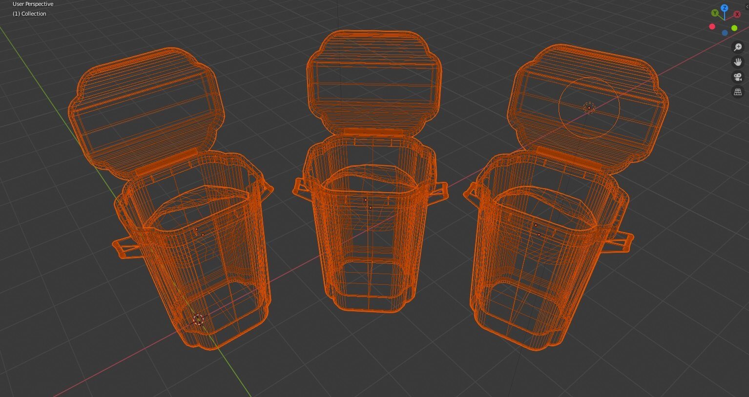 Trash Bin Set - 3D Model by CGHawk
