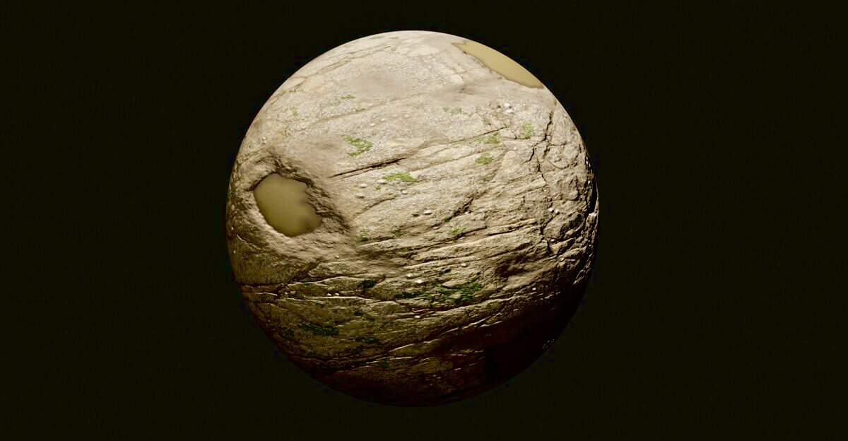 Wet Rock PBR Texture - 3D Material or Shader by CGHawk