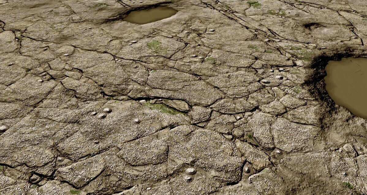 Wet Rock PBR Texture - 3D Material or Shader by CGHawk