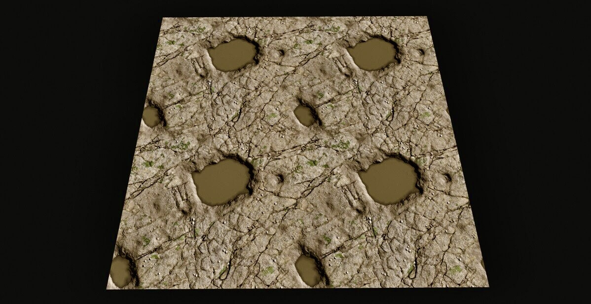 Wet Rock PBR Texture - 3D Material or Shader by CGHawk