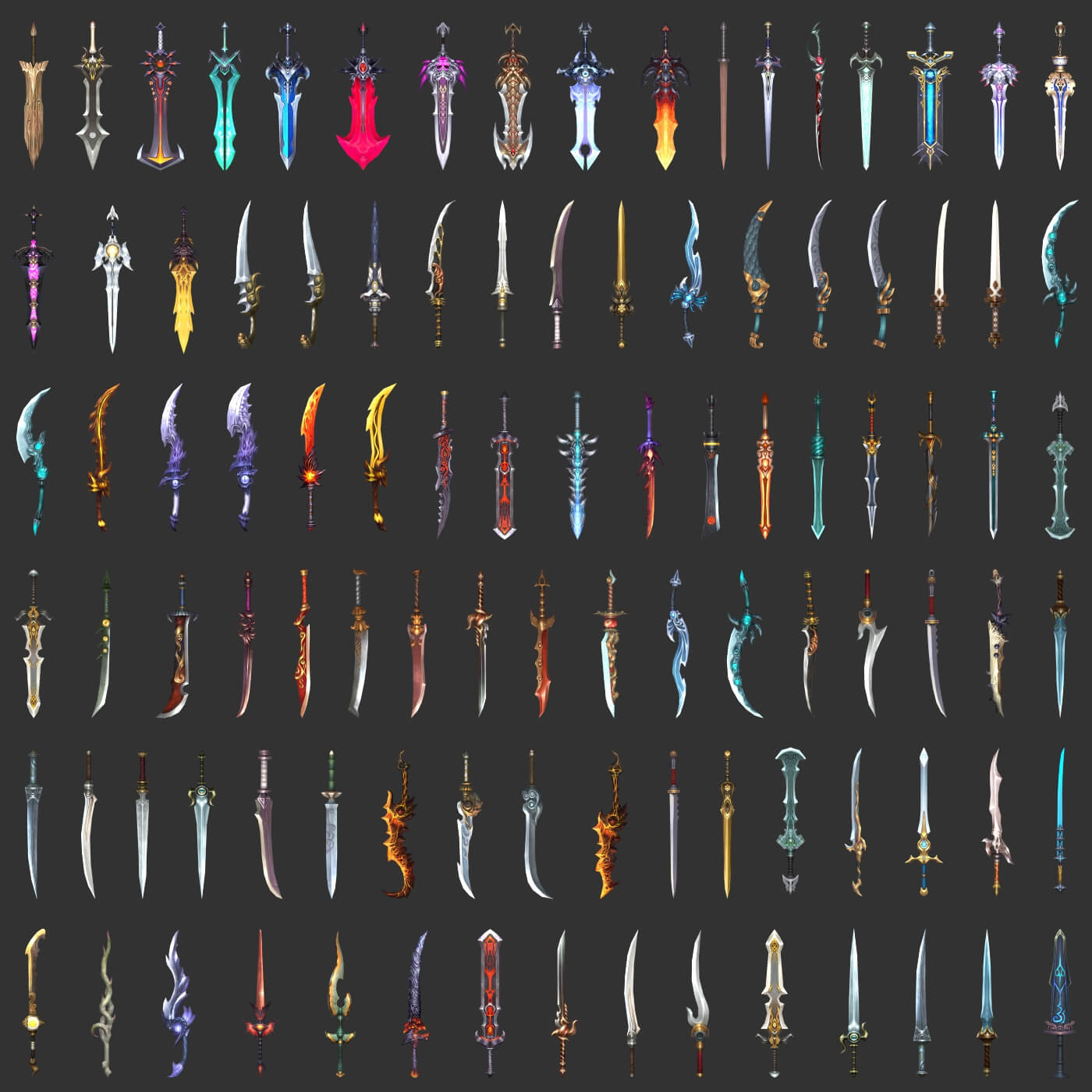 100 Fantasy 3D Battle Sword Collection by cghriggs