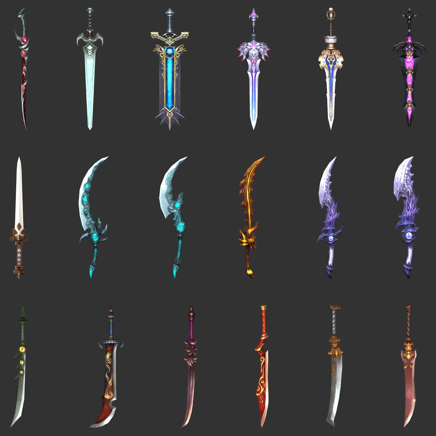 100 Fantasy 3D Battle Sword Collection by cghriggs