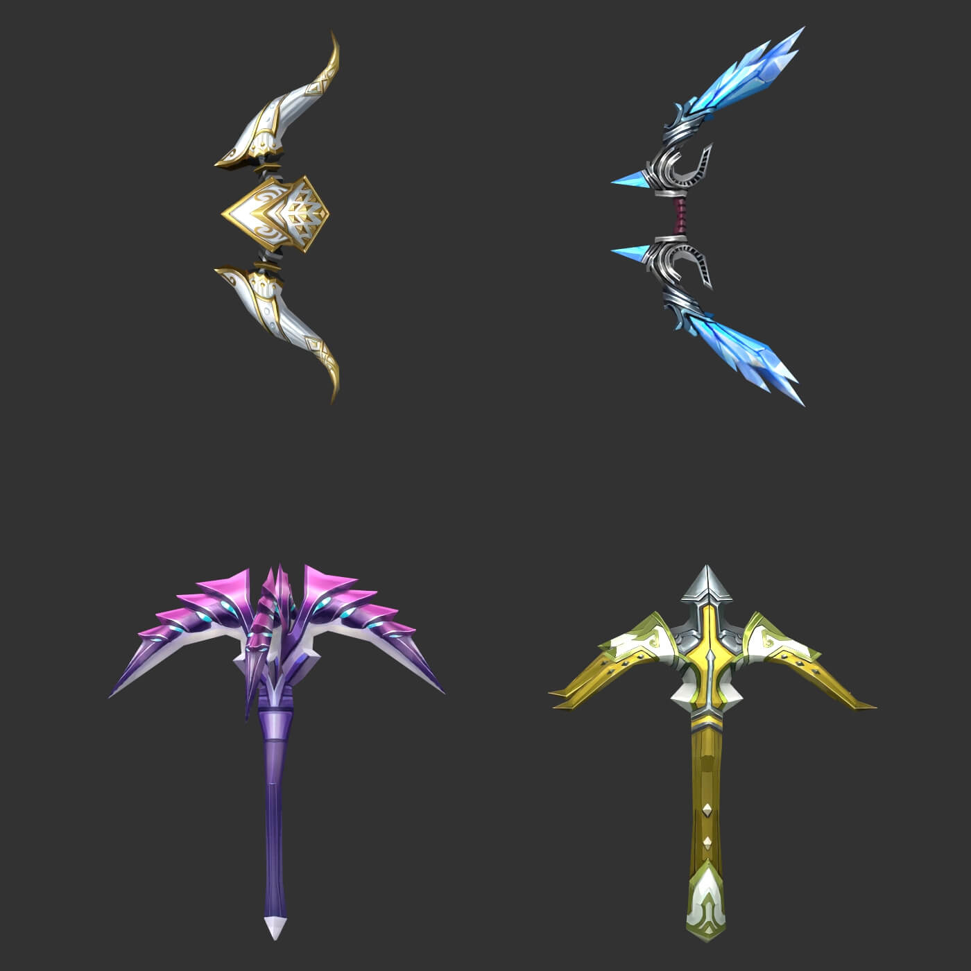 40 Fantasy Battle Bow Collection - 3D Model by cghriggs