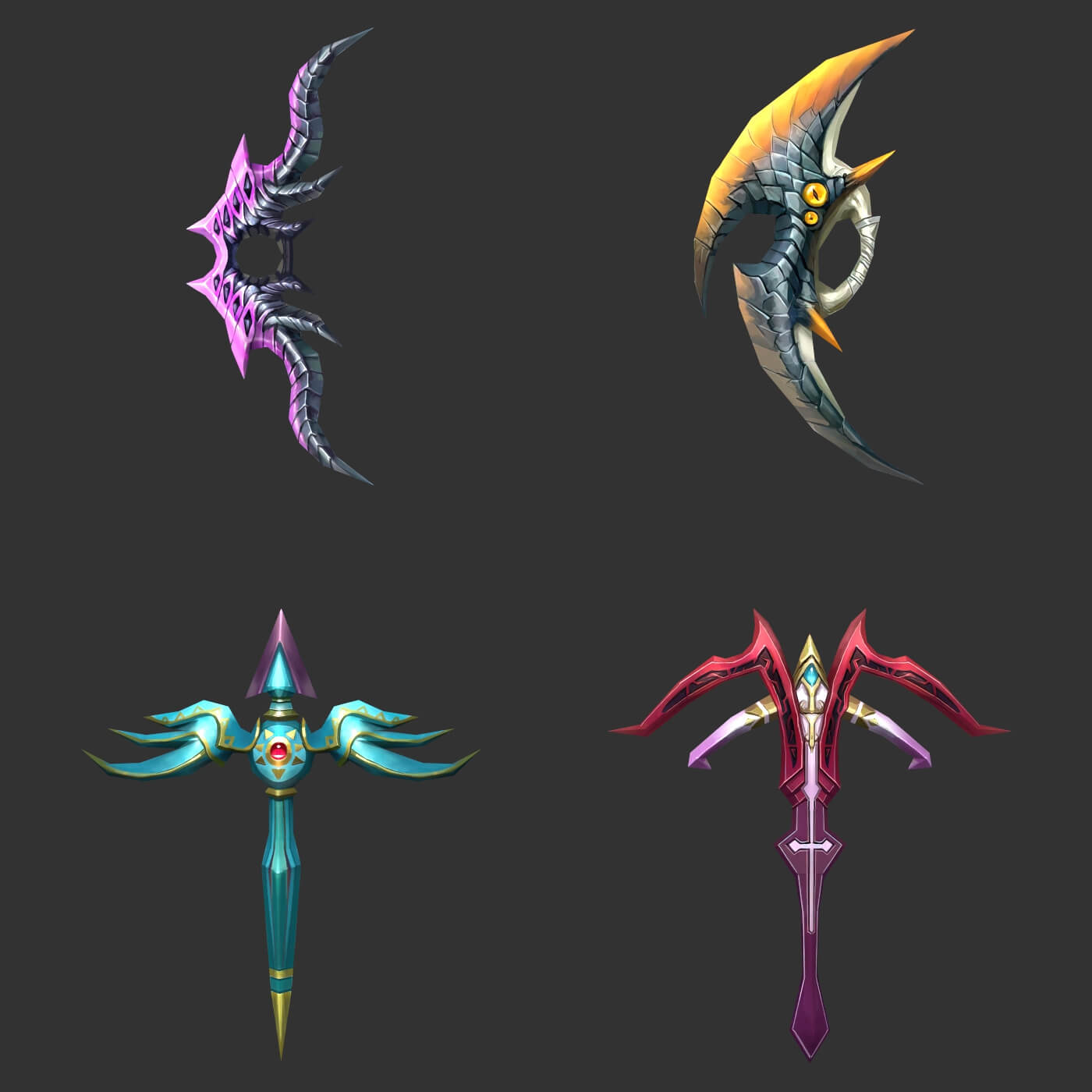 40 Fantasy Battle Bow Collection - 3D Model by cghriggs