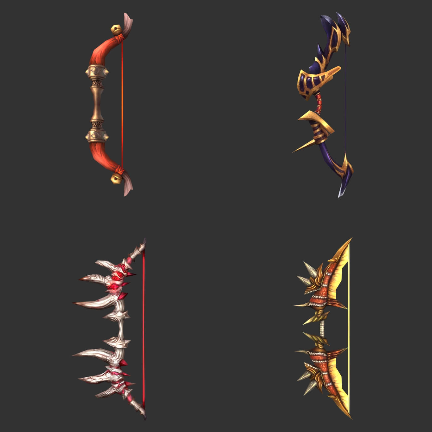 40 Fantasy Battle Bow Collection - 3D Model by cghriggs