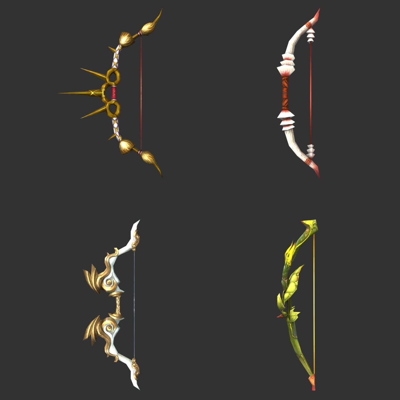 40 Fantasy Battle Bow Collection - 3D Model by cghriggs