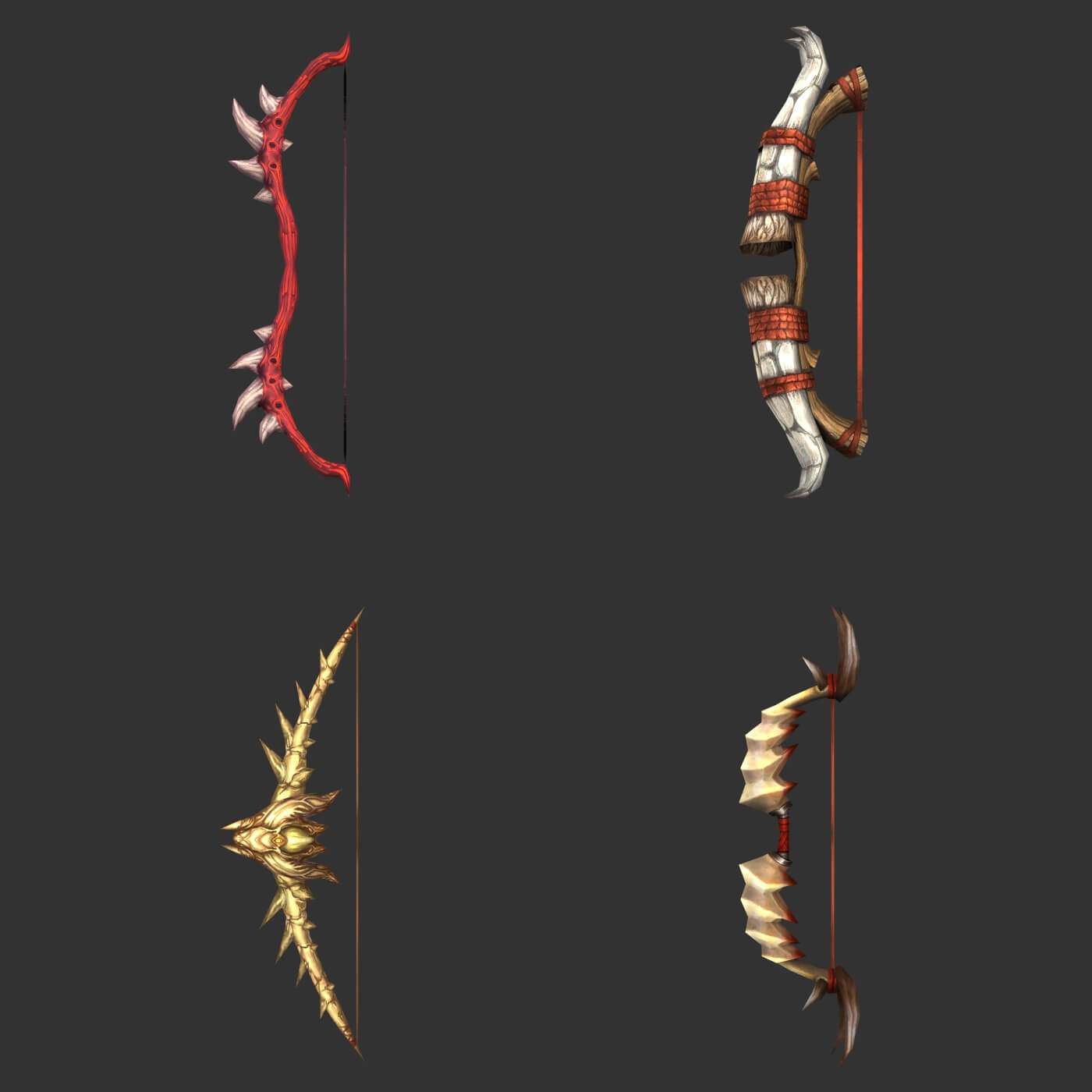 40 Fantasy Battle Bow Collection - 3D Model by cghriggs