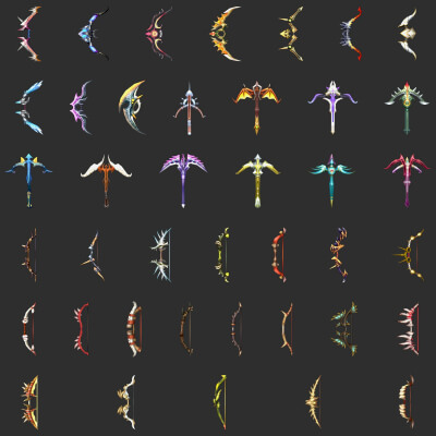 40 Fantasy Battle Bow Collection - 3D Model by cghriggs