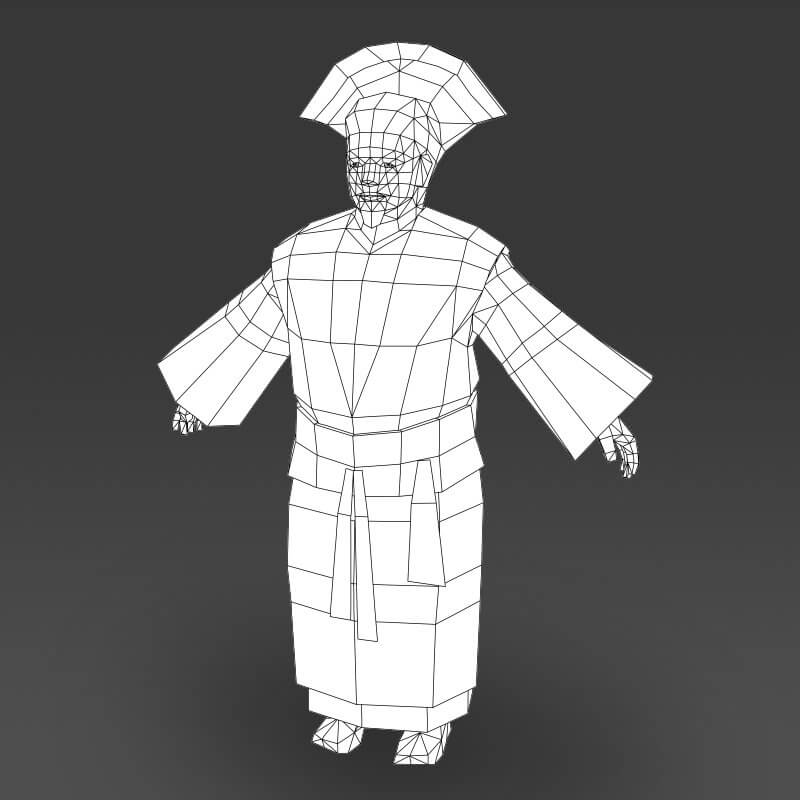 Fantasy Chinese Character - 3D Model by cghriggs