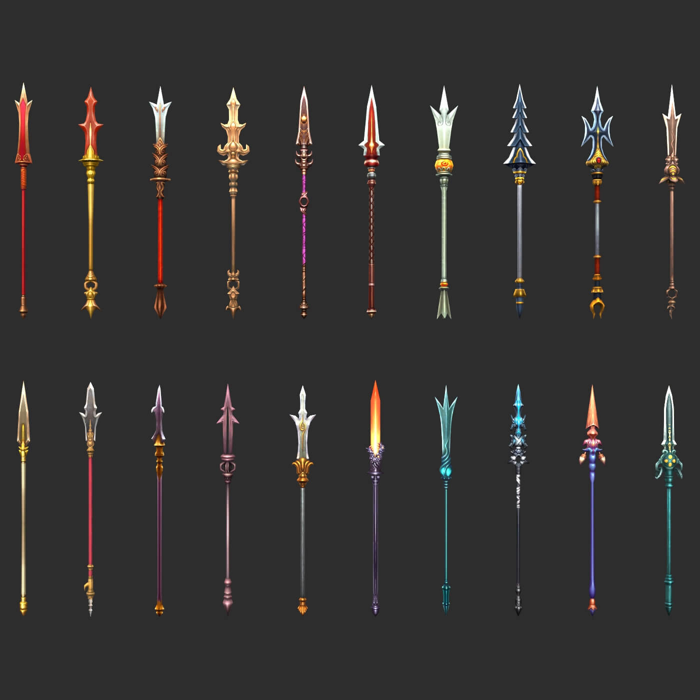 Fantasy Spear Collection - 3D Model by cghriggs