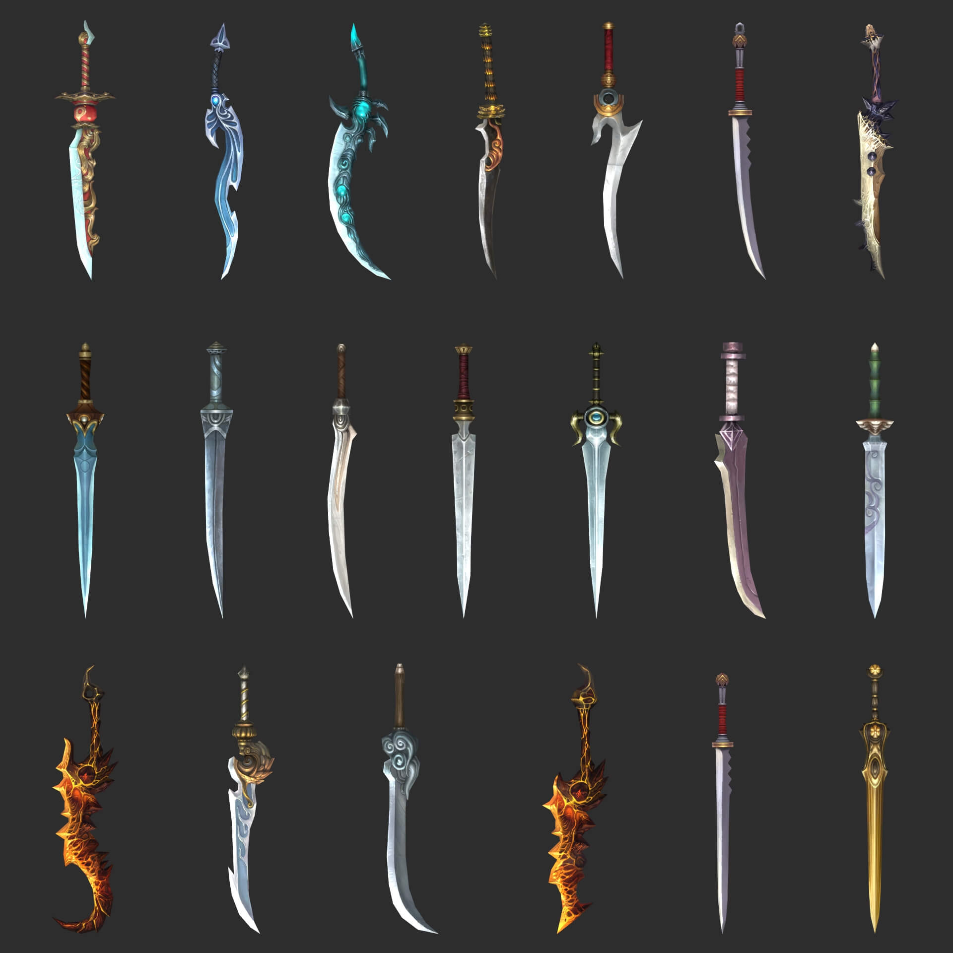 Fantasy Sword Collection - 3D Model by cghriggs