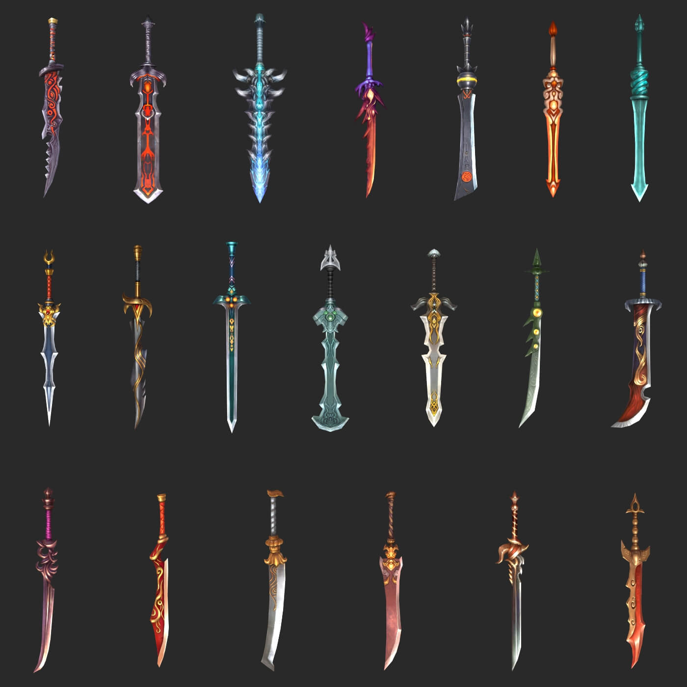 Fantasy Sword Collection - 3D Model by cghriggs