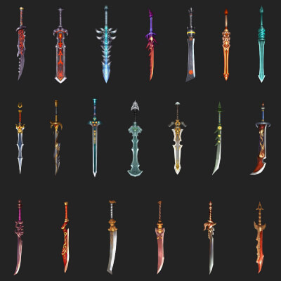 Fantasy Sword Collection - 3D Model by cghriggs