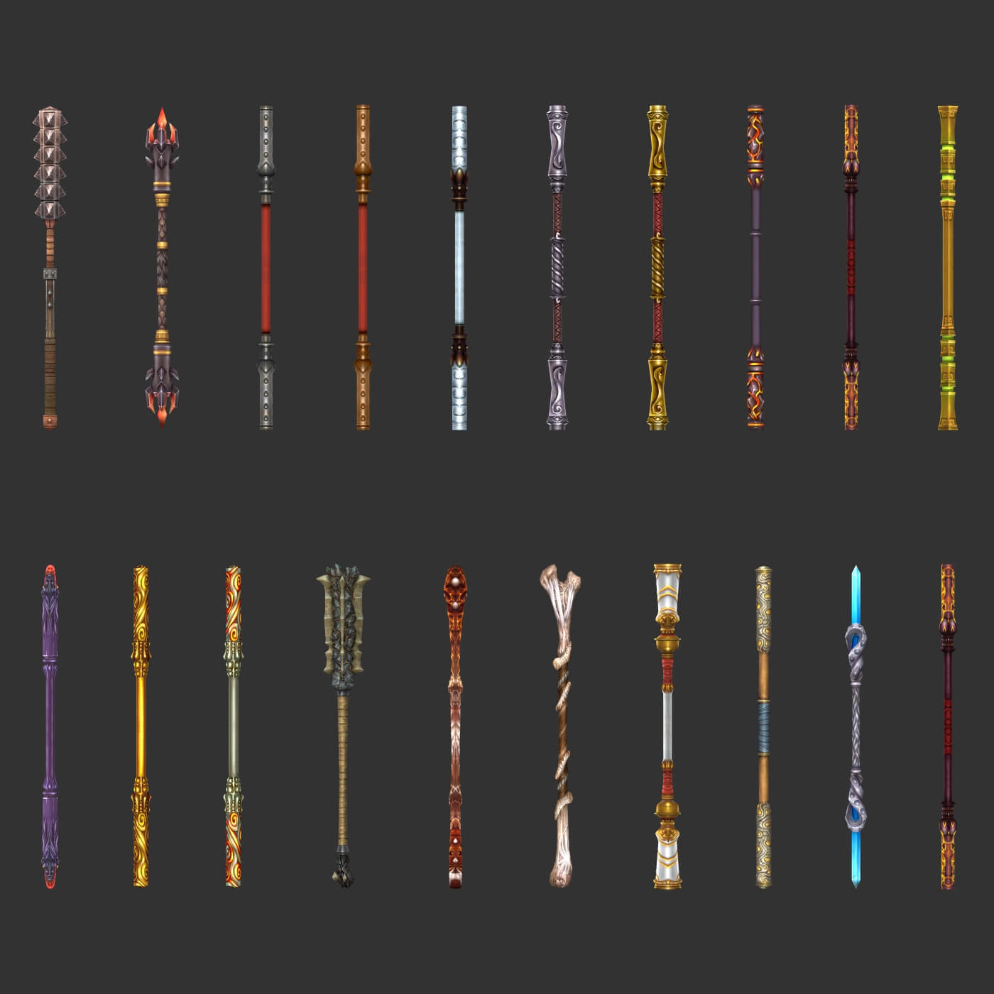 Fantasy Wand Weapon Collection - 3D Model by cghriggs