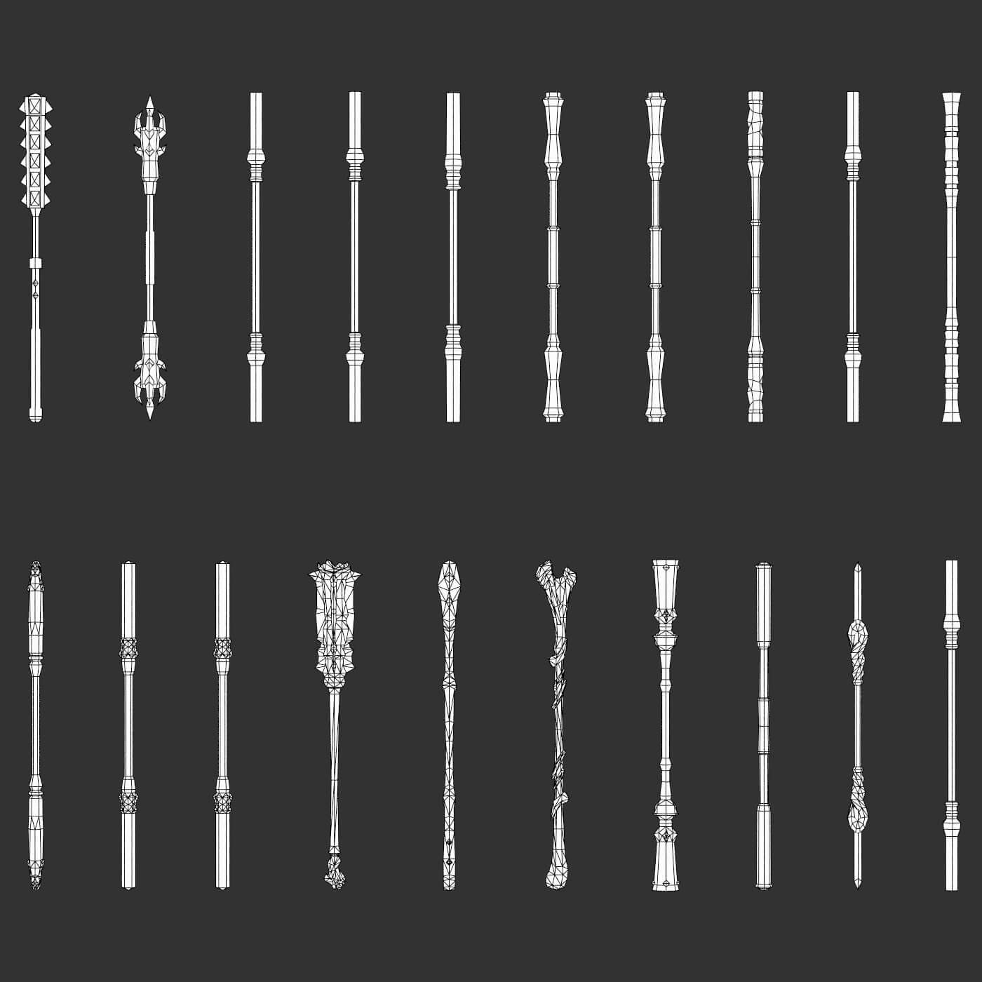 Fantasy Wand Weapon Collection - 3D Model by cghriggs