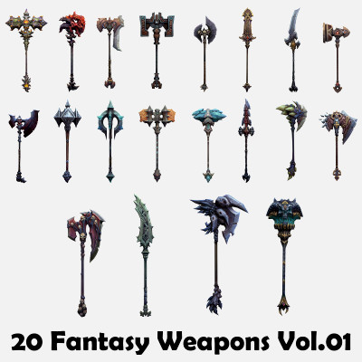 Fantasy Weapon Collection - 3D Model by cghriggs