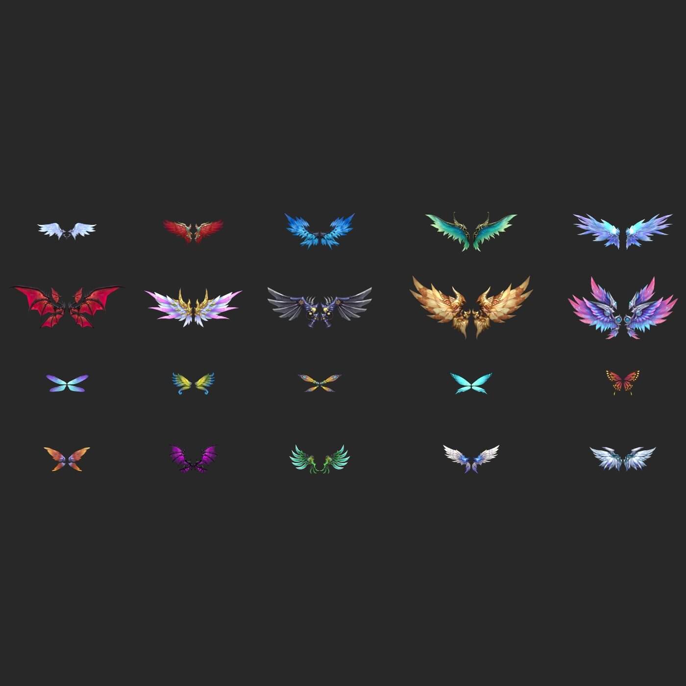Fantasy Wing Collection - 3D Model by cghriggs