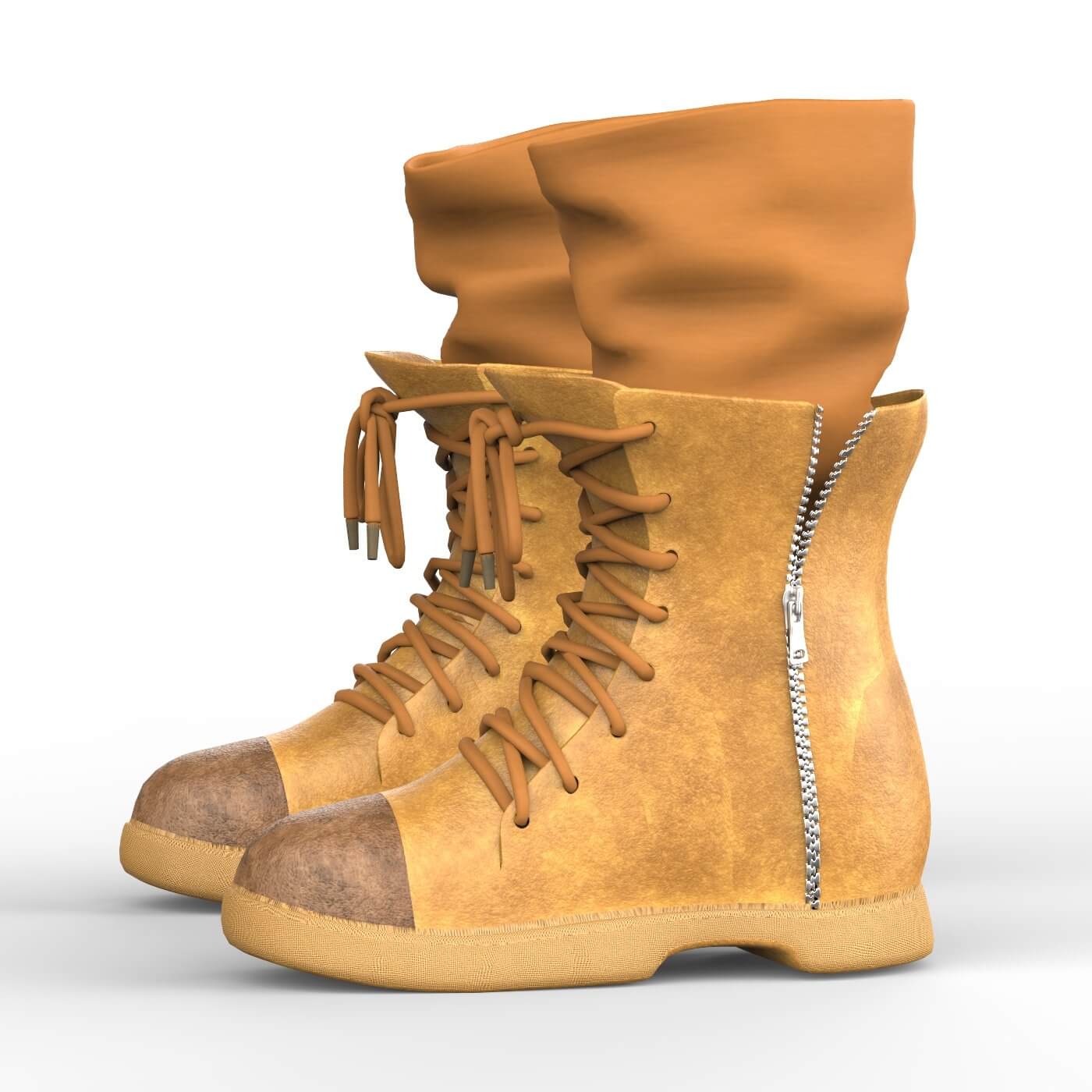 Leather Boot With Socks - 3D Model by CGHub