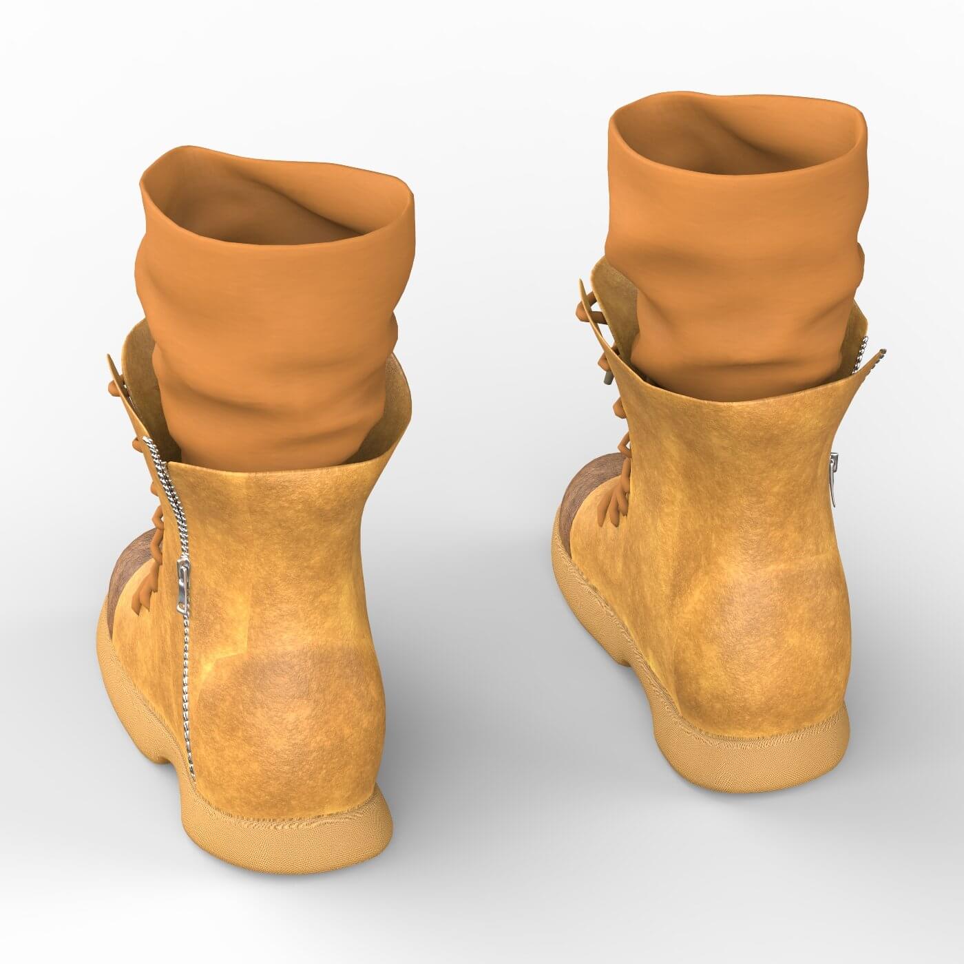 Leather Boot With Socks - 3D Model by CGHub