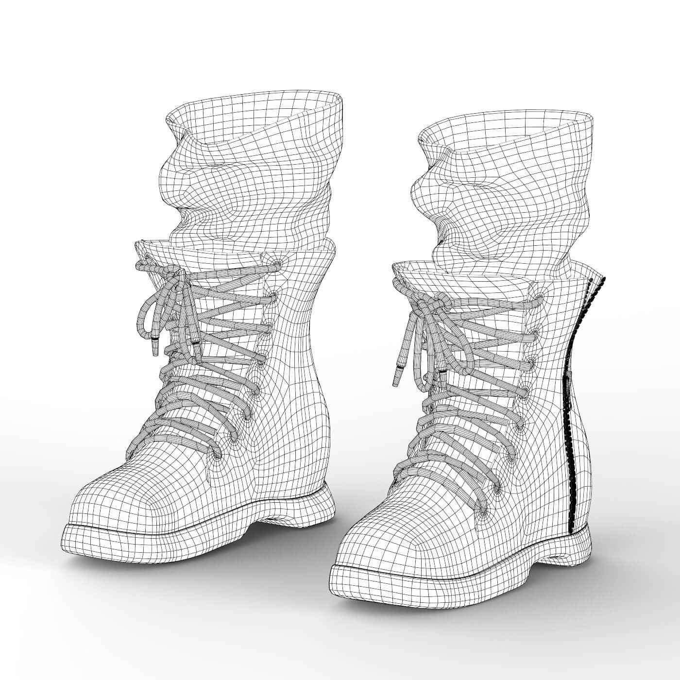 Leather Boot With Socks - 3D Model by CGHub