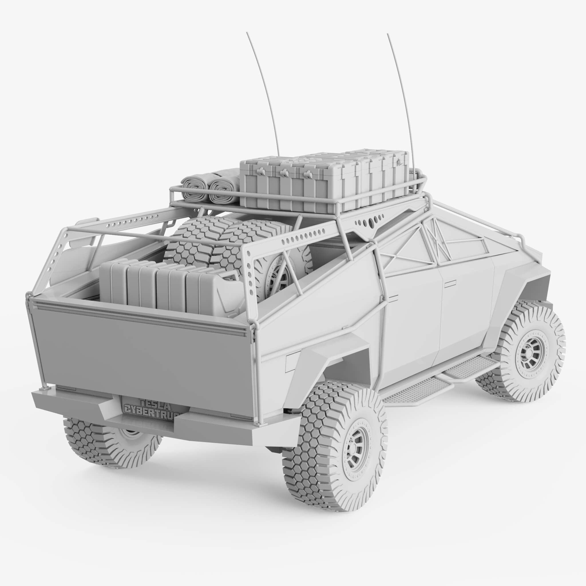 Tesla Cybertrack SUV - 3D Print Model by CGIKnights