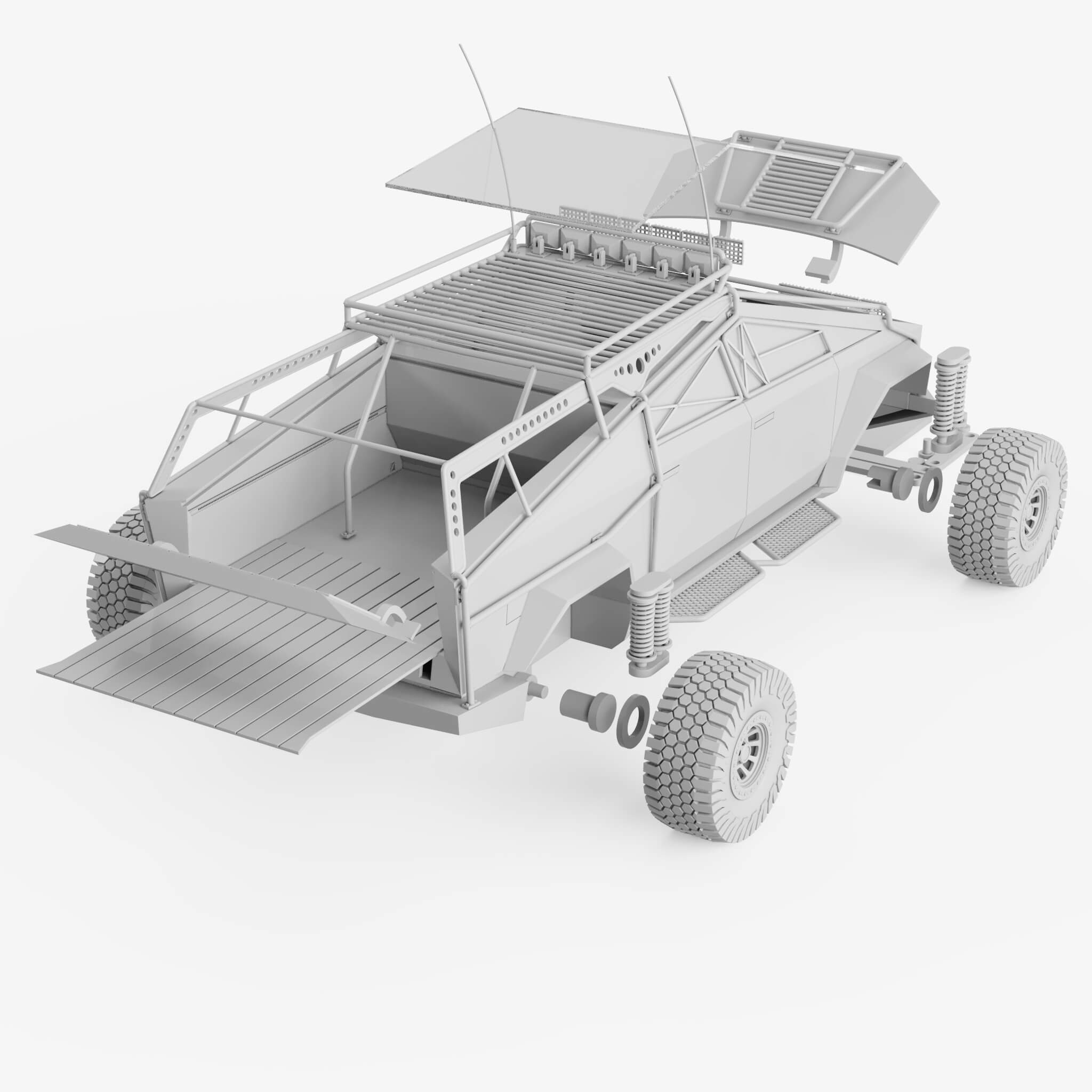 Tesla Cybertrack SUV - 3D Print Model by CGIKnights
