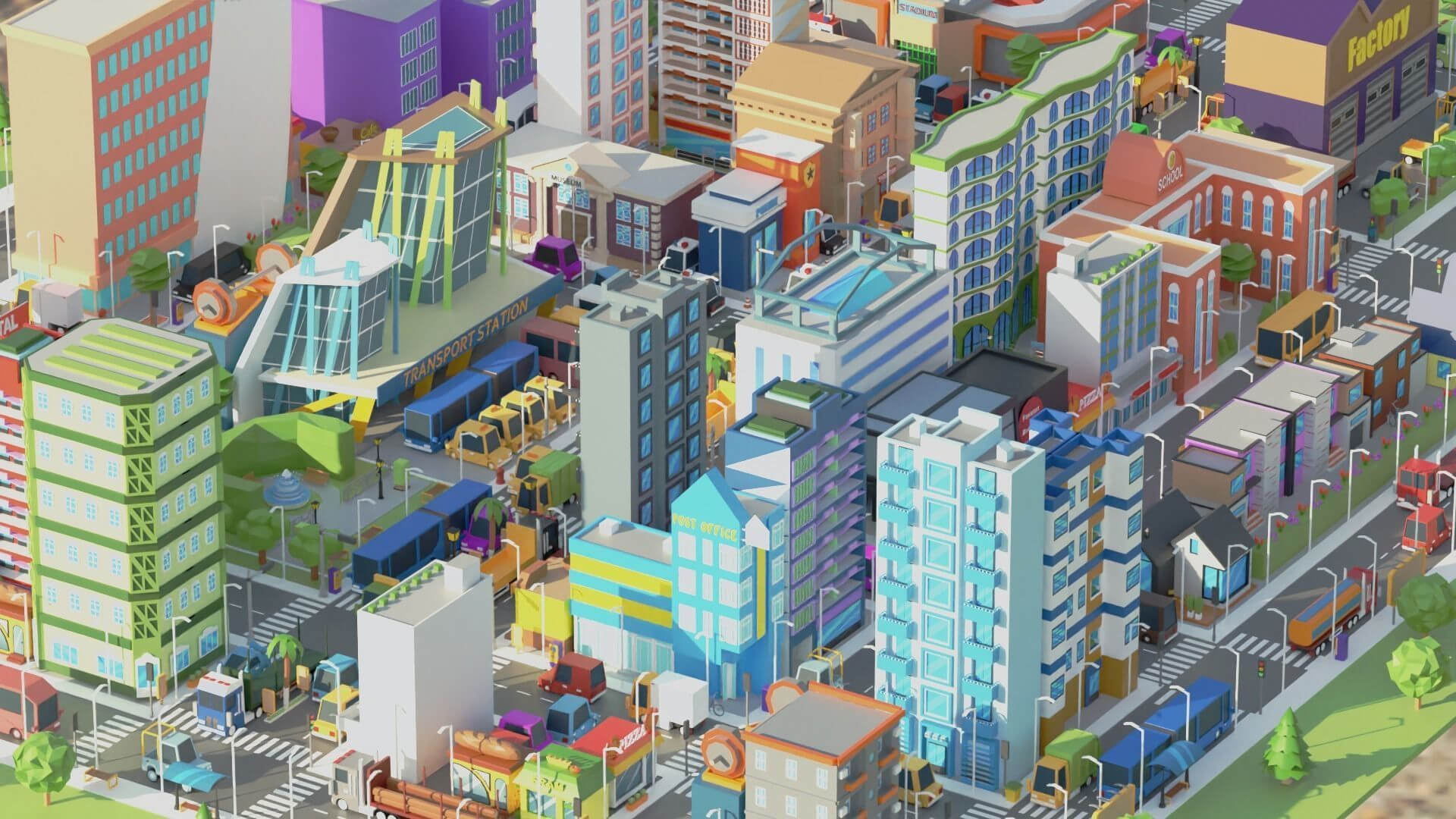 Simplepoly City - 3D Model by CGMANO