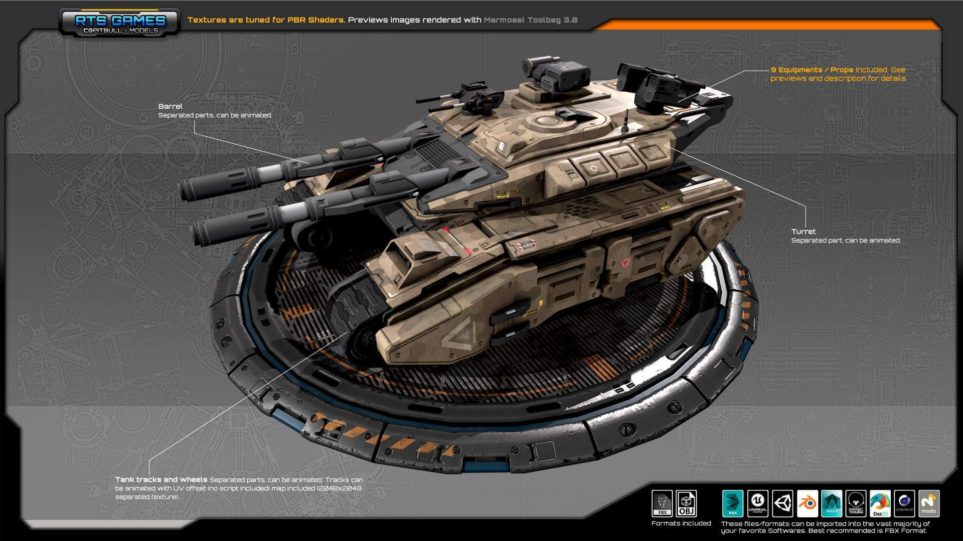 RTS - Heavy Tank 3D Model by CGPitbull