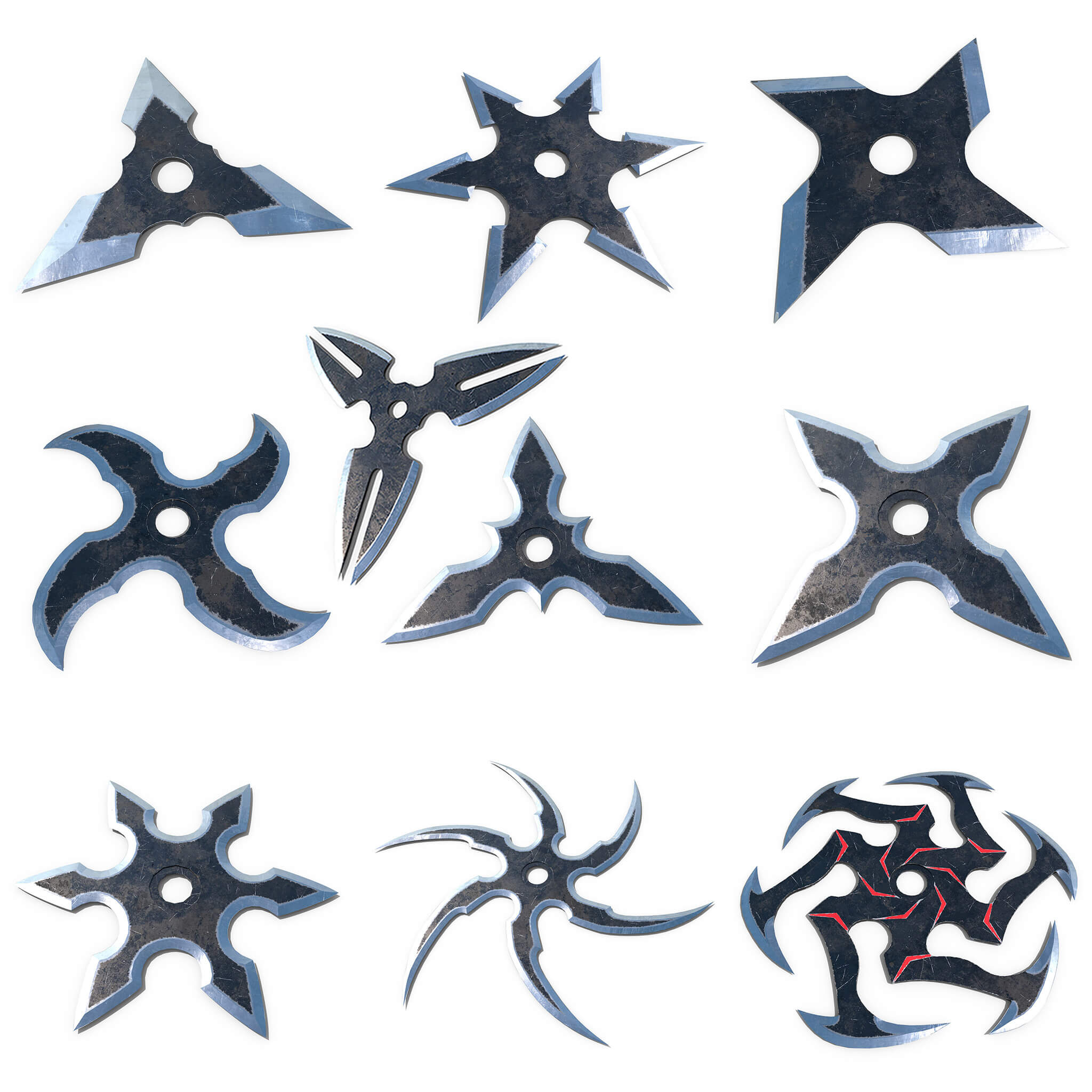 Shurikens All Low Poly - 3D Model by CGPixel
