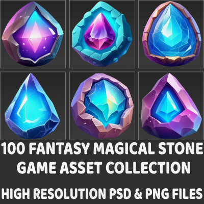 2D Game Assets | Fantasy | Gems | RenderHub