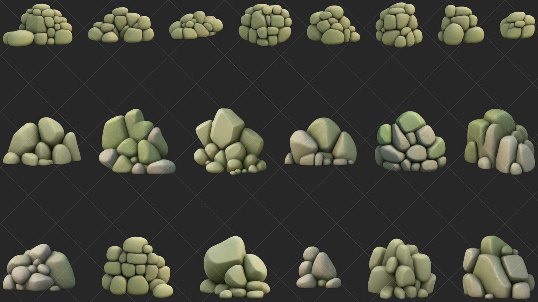 100 Stone Rock 2D Game Asset by cgsea