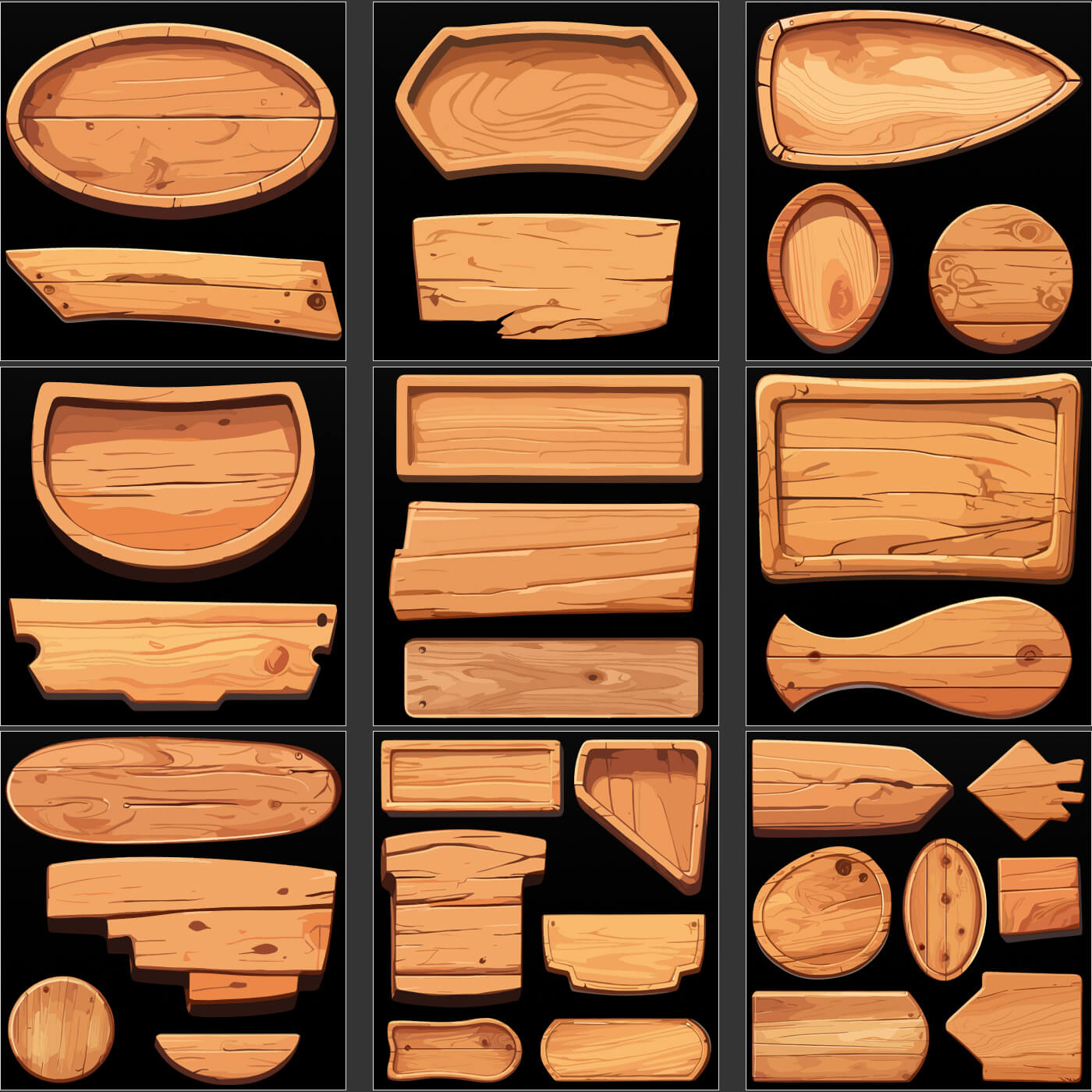 101 Vector Wooden Planks Game Assets by cgsea
